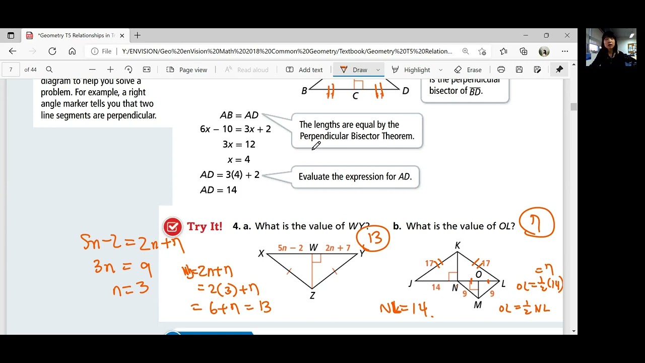 EnVision Geometry 5-1: Perpendicular and Angle Bisectors (Part II ...