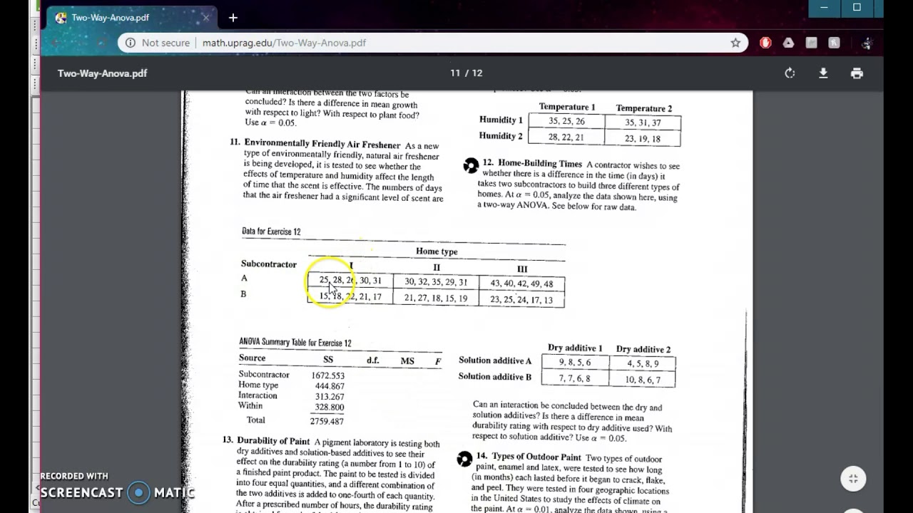 Two Way Anova en Minitab - YouTube