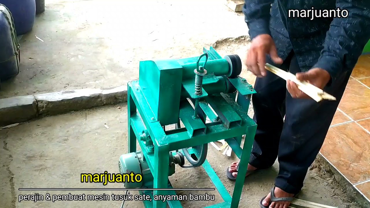mesin irat anyaman bambu - YouTube