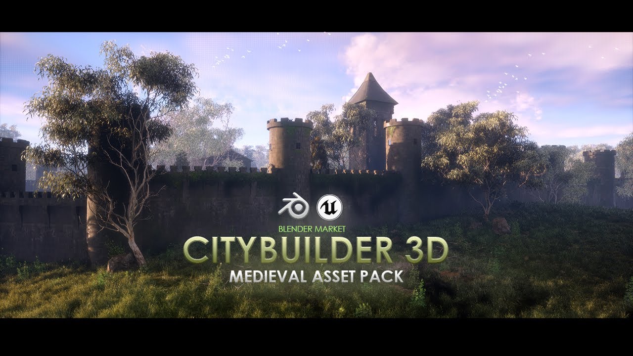 Citybuilder 3d assets for Unreal engine 5 | Blender market | Medieval assets - YouTube