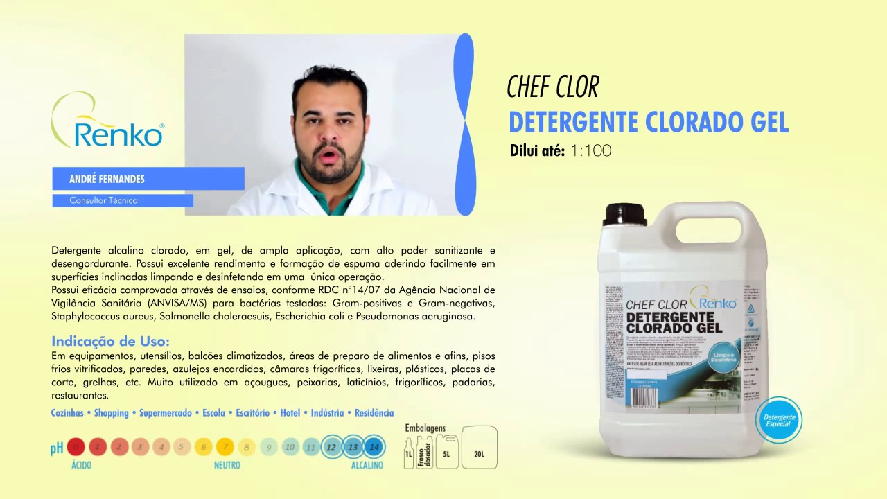 Detergente Desinfetante Chef Clor - Renko - YouTube