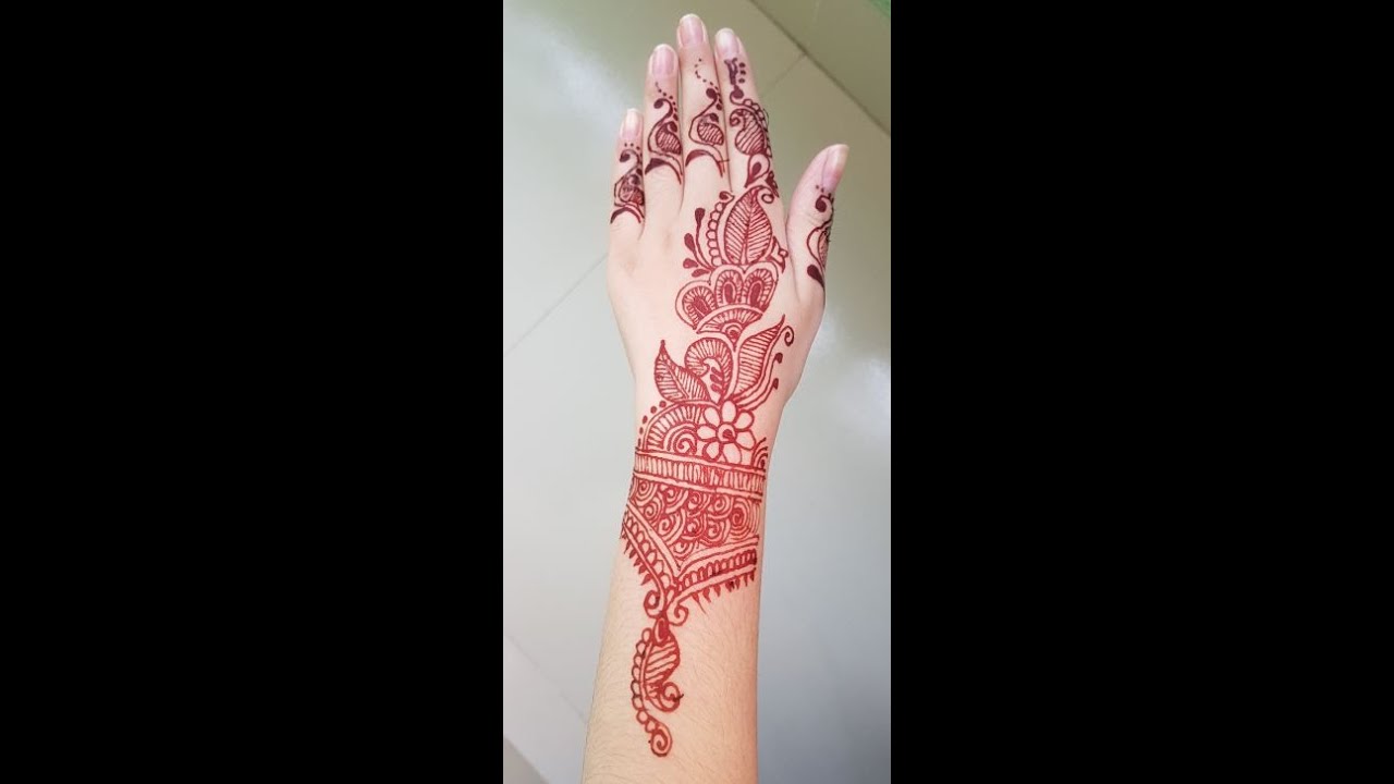 simple and easy mehedi design for upper hand||Goleca mehedi design ...