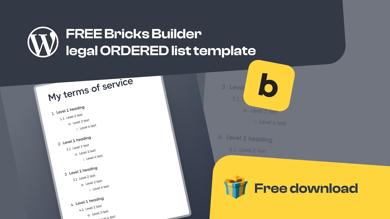 Easily create an ordered list for legal pages in Bricks builder (FREE ...