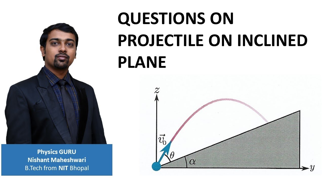 Questions on inclined plane projectile motion - YouTube