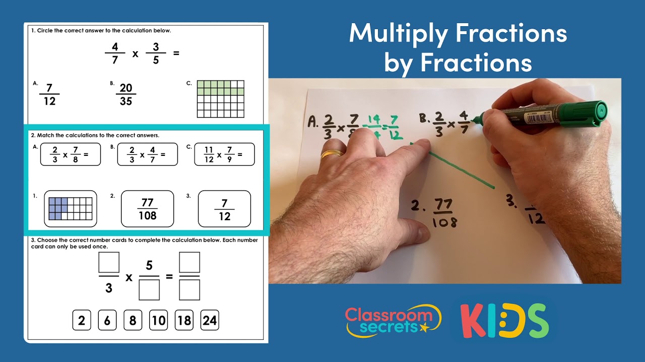 Year 6 Multiply Fractions by Fractions Answer Video - YouTube