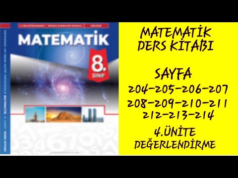 8.SINIF MATEMATİK DERS KİTABI SAYFA 204-205-206-207-208-209-210-211-212-213-214 // 8.SINIF SONUÇ