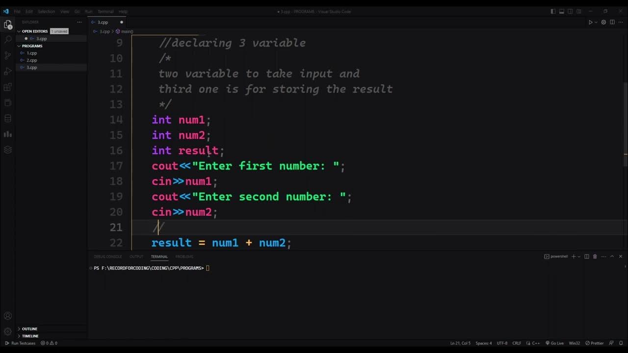 Addition of two number | Cpp | C++ - YouTube