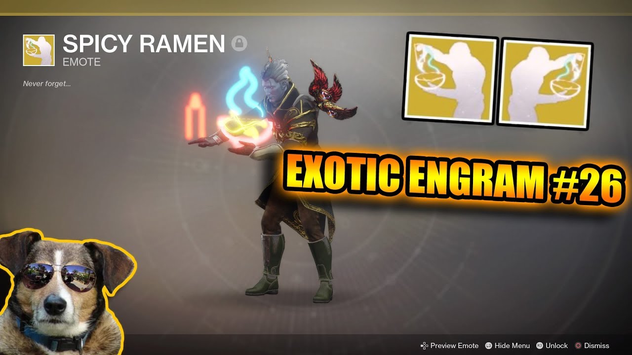 Destiny 2 || Exotic Engram #26 || Spicy Ramen|Emote - YouTube