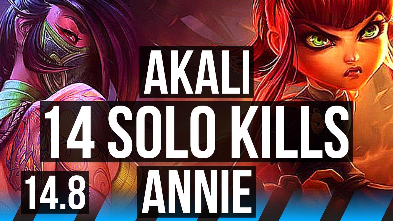 AKALI vs ANNIE (MID) | 14 solo kills, 66k DMG, Legendary, 22/6/8 | BR ...