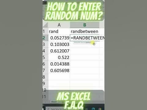 How to Enter Random Number in Excel #shorts #exceltips #exceltutorial #exceltricks - YouTube
