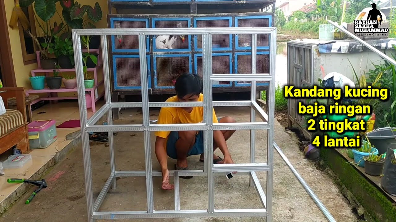 Tutorial lengkap cara membuat kandang kucing 2 tingkat - YouTube