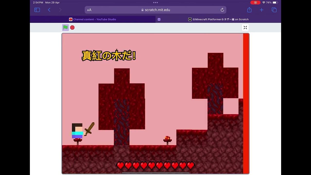 Scratch Minecraft Platformer Part 2 - YouTube