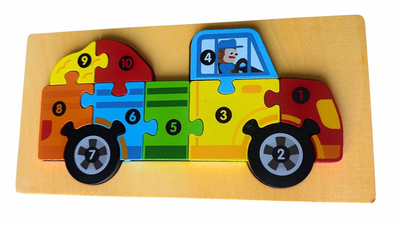 Transportation 1-10 & Basic Colors| Number Truck Puzzle for Kids - YouTube
