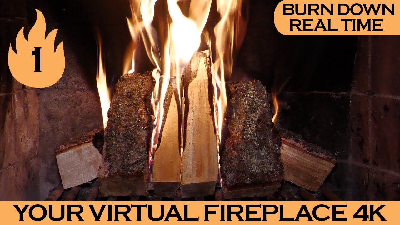Burn Down in Real Time #1 Wood Logs Burning with Crackling Fire Sounds ...