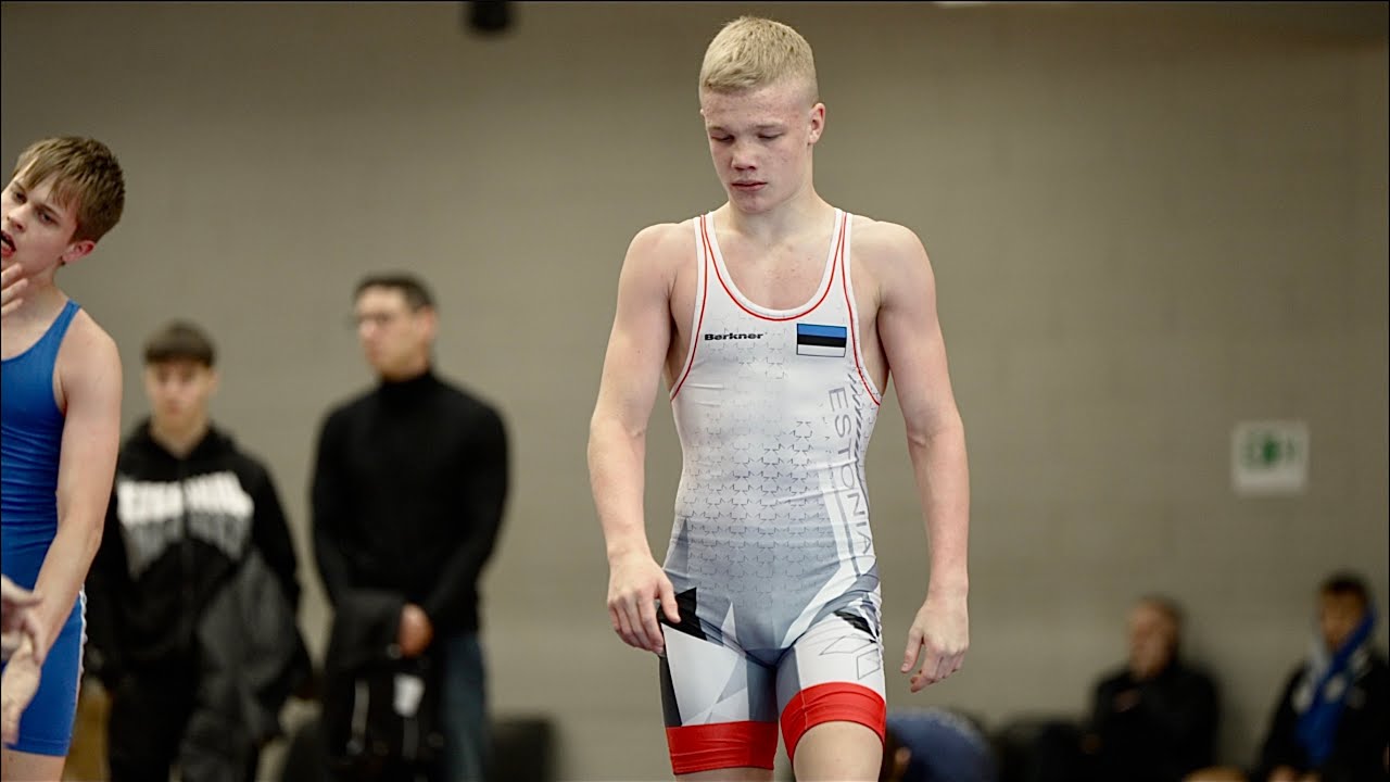 U20 Raimond Prous (EST) vs Mairold Einard (EST) 55kg. Greco-roman boys ...