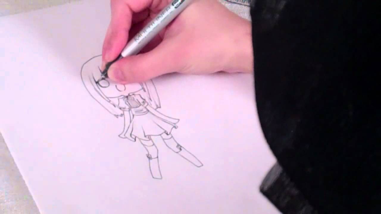 How to draw a Chibi - Finelining - PaigeeDraw - YouTube