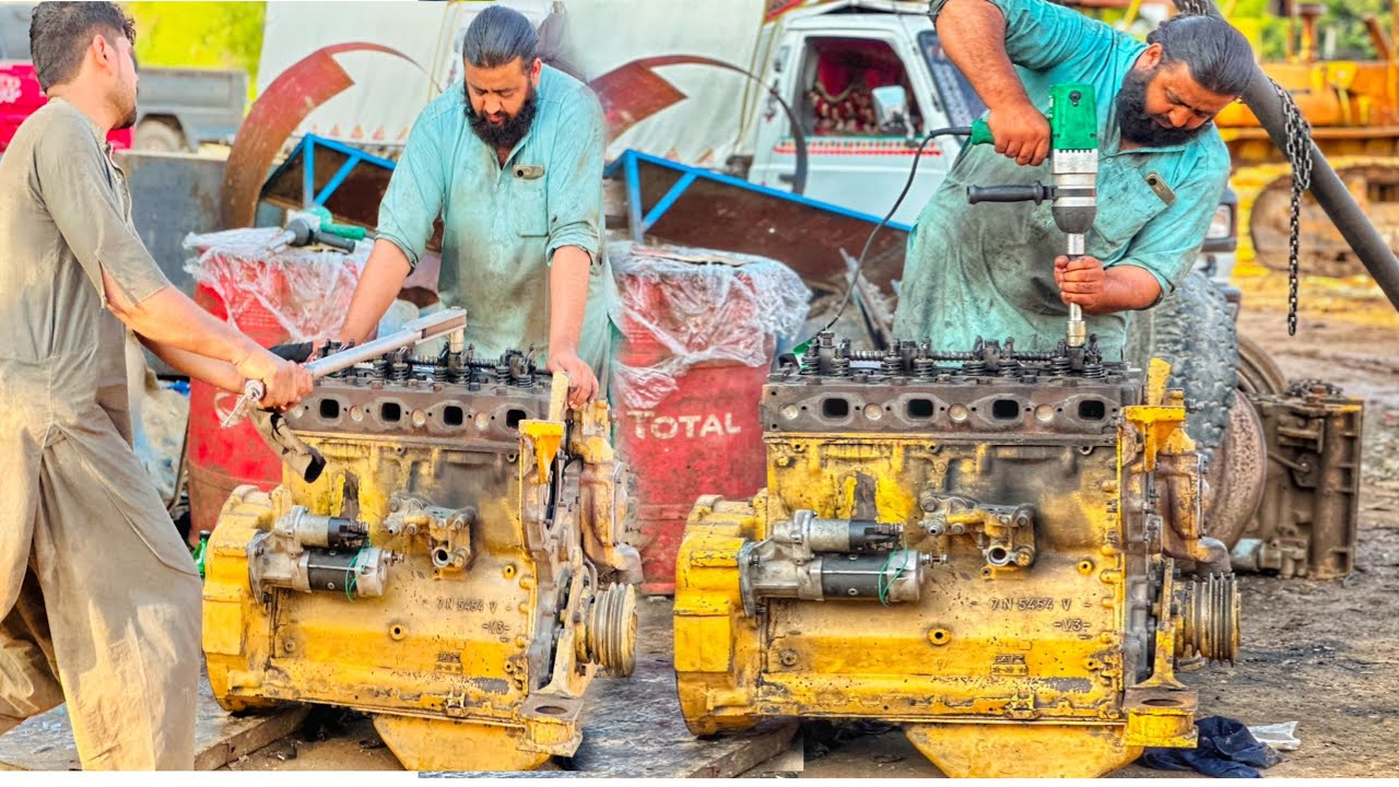Repairing CAT Bulldozer Full Engine | How it Repaired with a locally ...