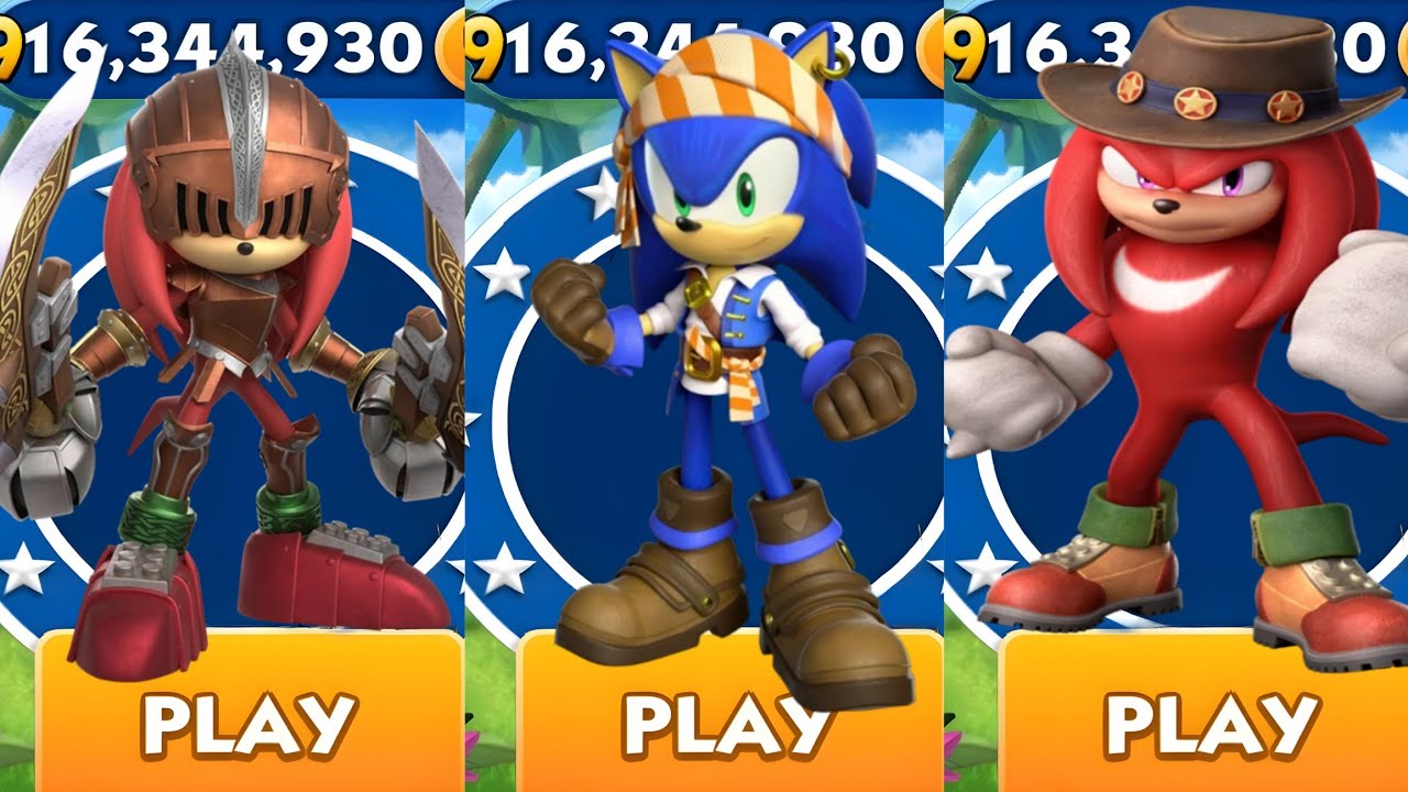 Sonic Dash - Sir Knuckles vs Pirate sonic vs Series knuckles vs Zazz ...