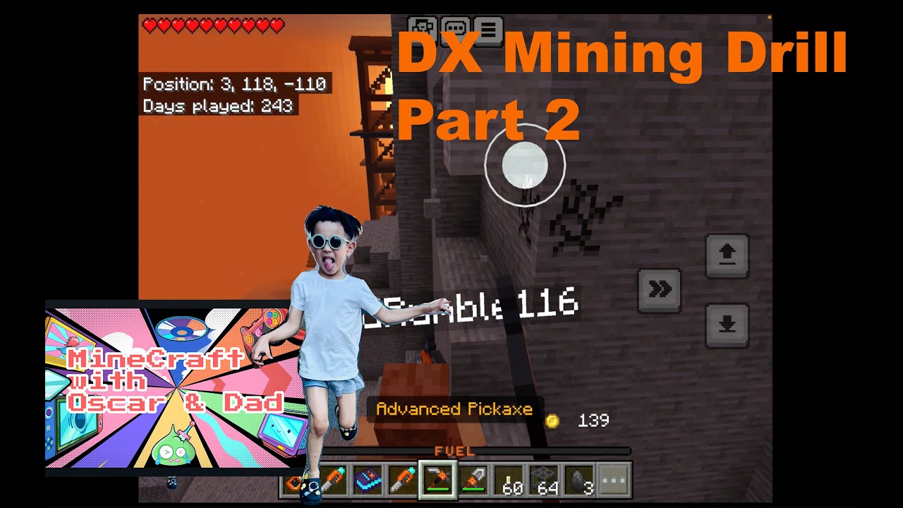 MineCraft DX Mining Drill_MineCraft with Oscar & Dad_Part 2 - YouTube
