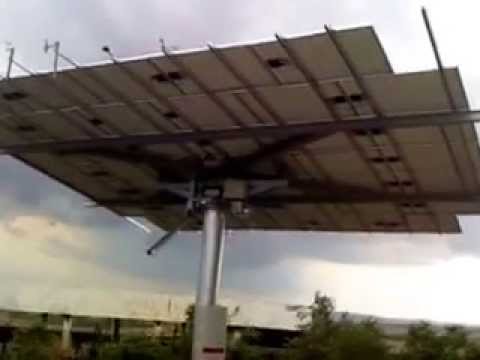 Solar tracker and wind storm - YouTube