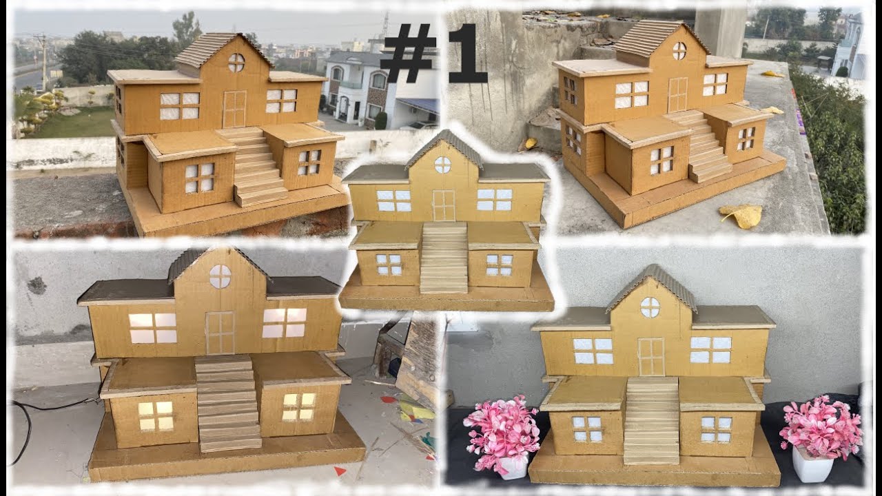 PART=1 HOW TO MAKE VILLAGE HOUSE AT HOME | DIY Cardboard House Model ...
