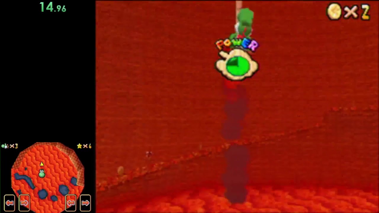 SM64 DS Hot-foot-it Into The Volcano Yoshi IL 24s - YouTube