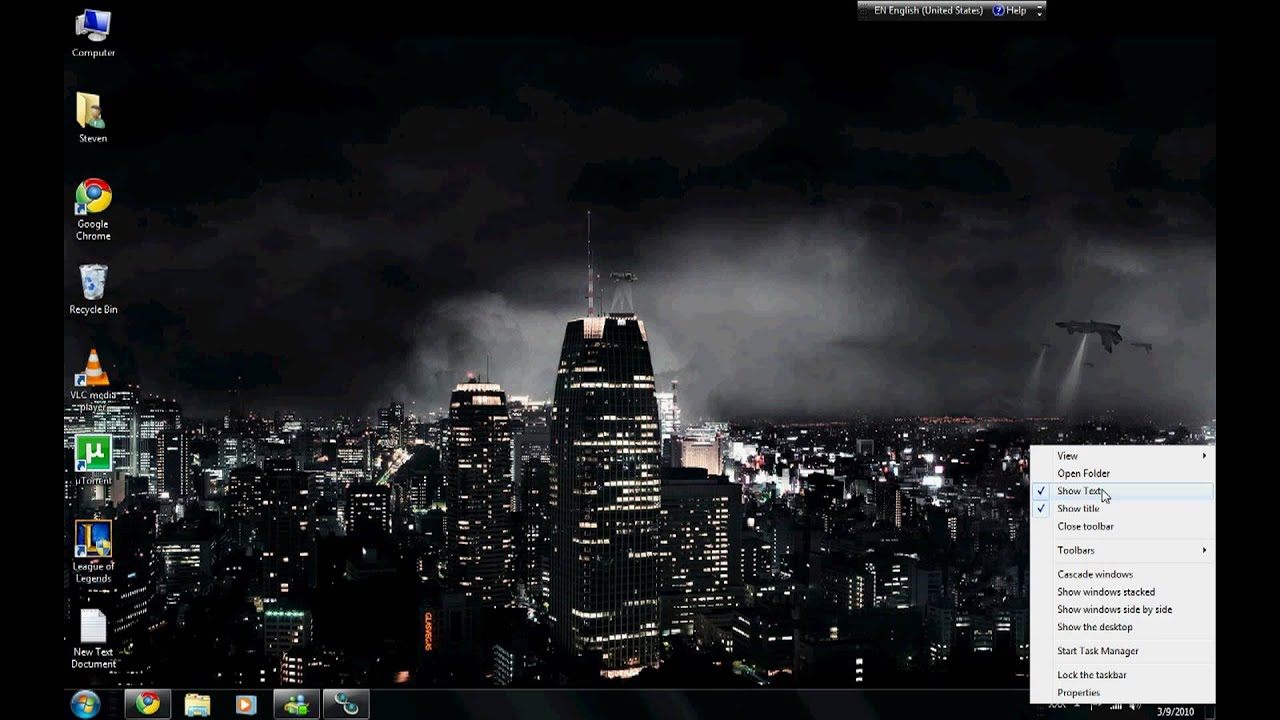 Set the icons in The middle of the TaskBar in Windows 7 - YouTube