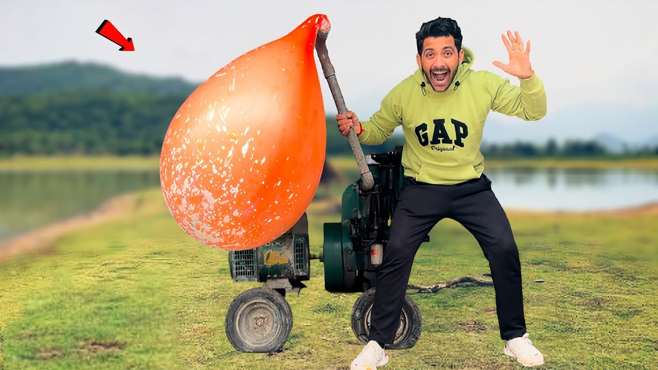 Monster Balloon vs Diesel Engine Experiment - YouTube