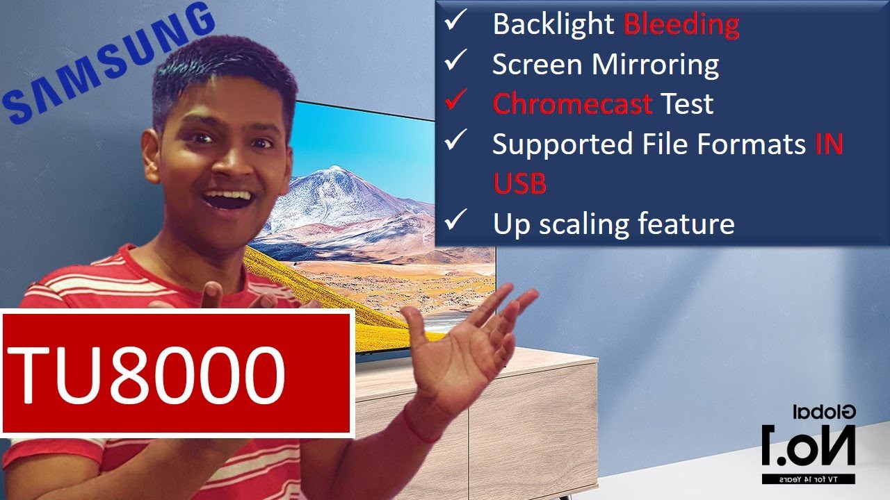 Samsung TU8000 4K TV - Backlight bleeding Test, Screen Mirroring ...