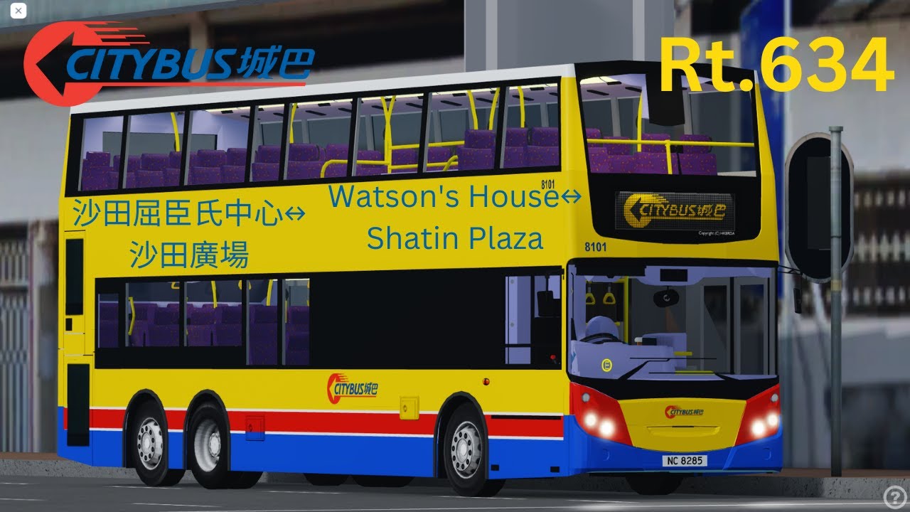 [農曆新年快樂] CTB 8101 (NC8285) @ 634 沙田廣場↔沙田屈臣氏中心 Roblox縮時行車影片 - YouTube
