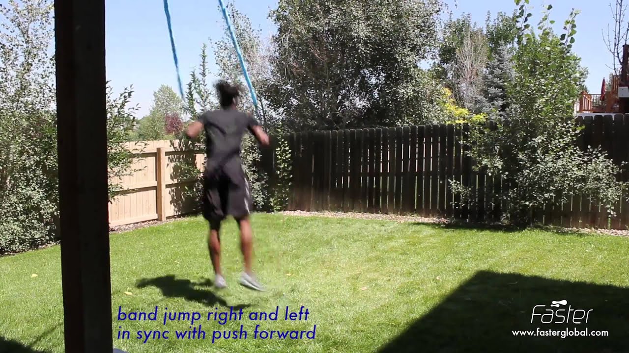 band jump right and left in sync with push forward - YouTube