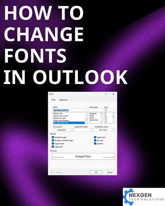 How to change Outlook Font, Font Style, and Font Size - YouTube