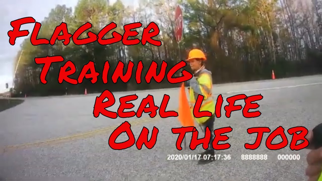 Training on traffic operations flagger on the job training - YouTube