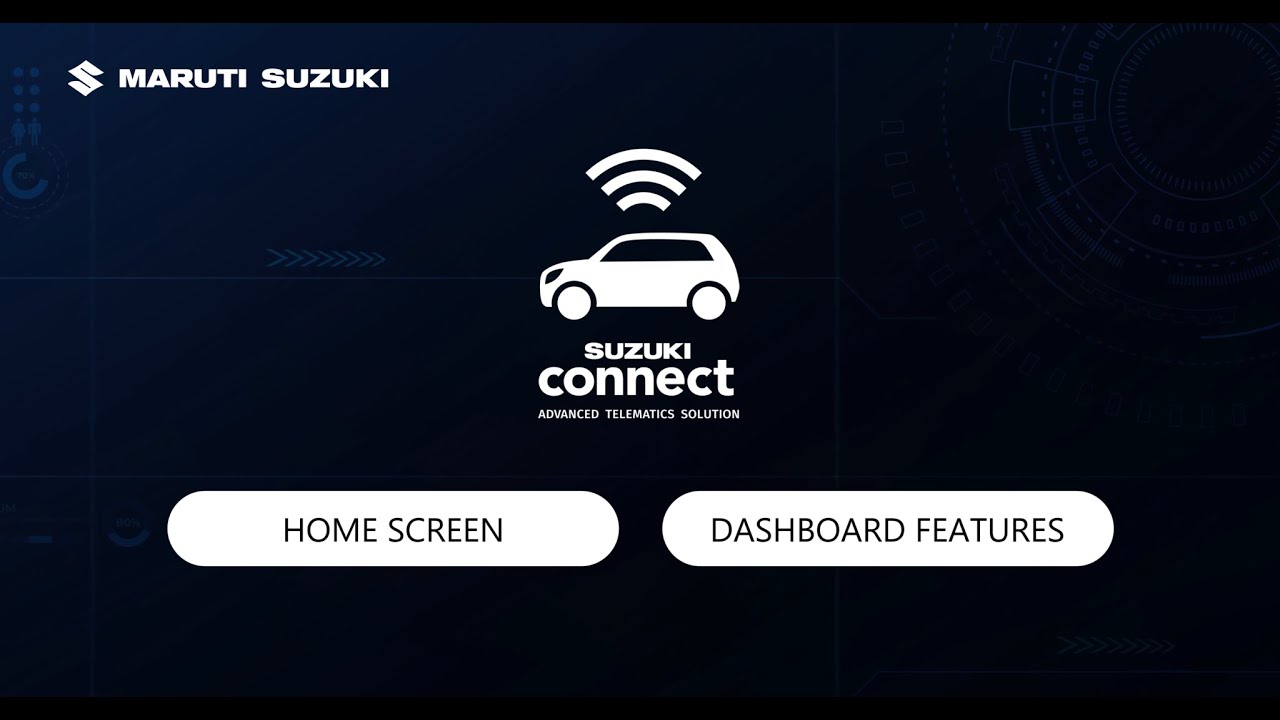 Suzuki Connect Home Screen & Dashboard Features - YouTube