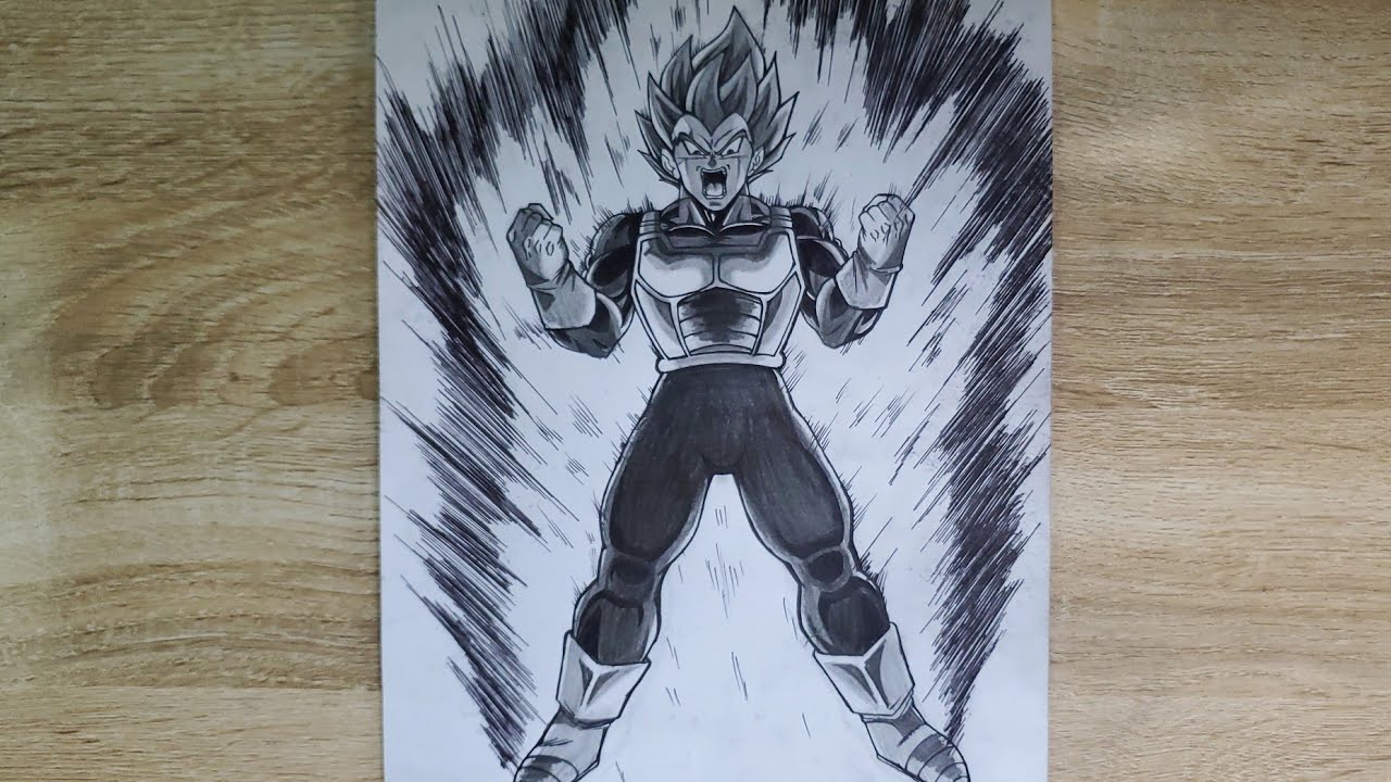 Drawing Vegeta blue [ rage] Full body | Pencil sketch - YouTube