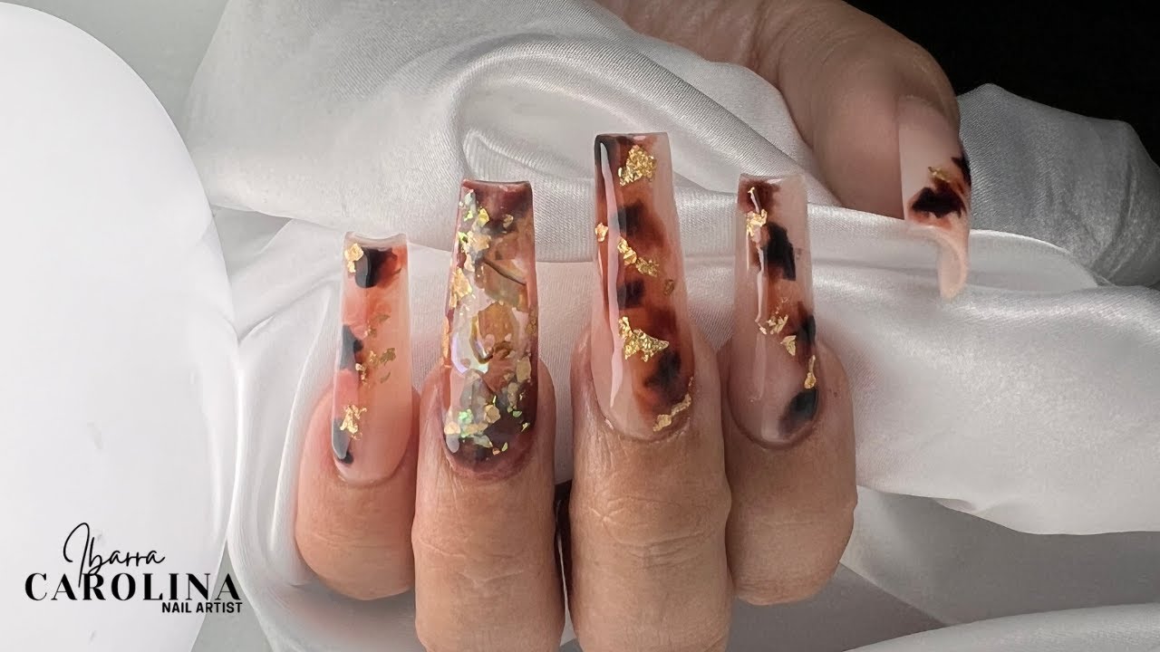 Diseño de UÑAS con "GELISH" y concha Nácar ENCAPSULADA - YouTube