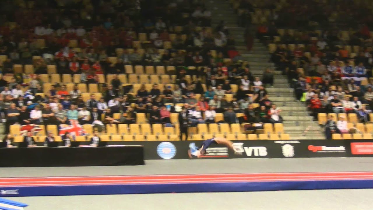 GBR Kaitlin Lafferty 1st pass 13 14 Womens Tumbling Prelims 2015 World ...