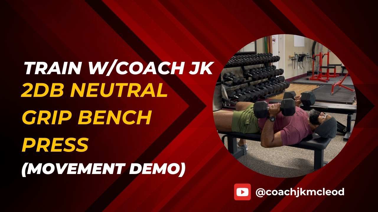 2DB flat bench press, neutral grip - YouTube