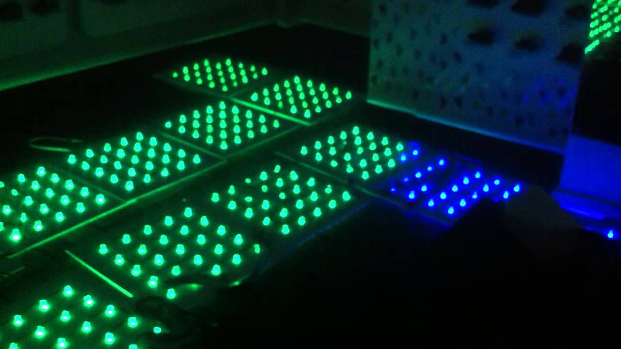 Lots of LED's pixel array color wipe test - YouTube