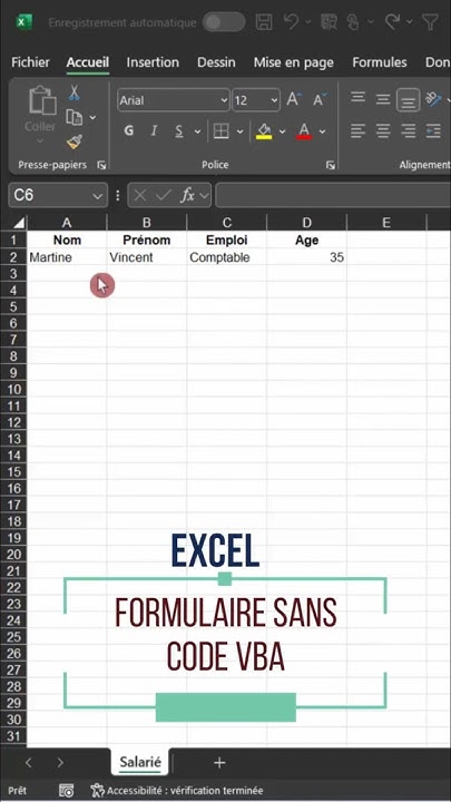 Comment Créer Un Formulaire Excel Sans Code VBA Facilement - YouTube