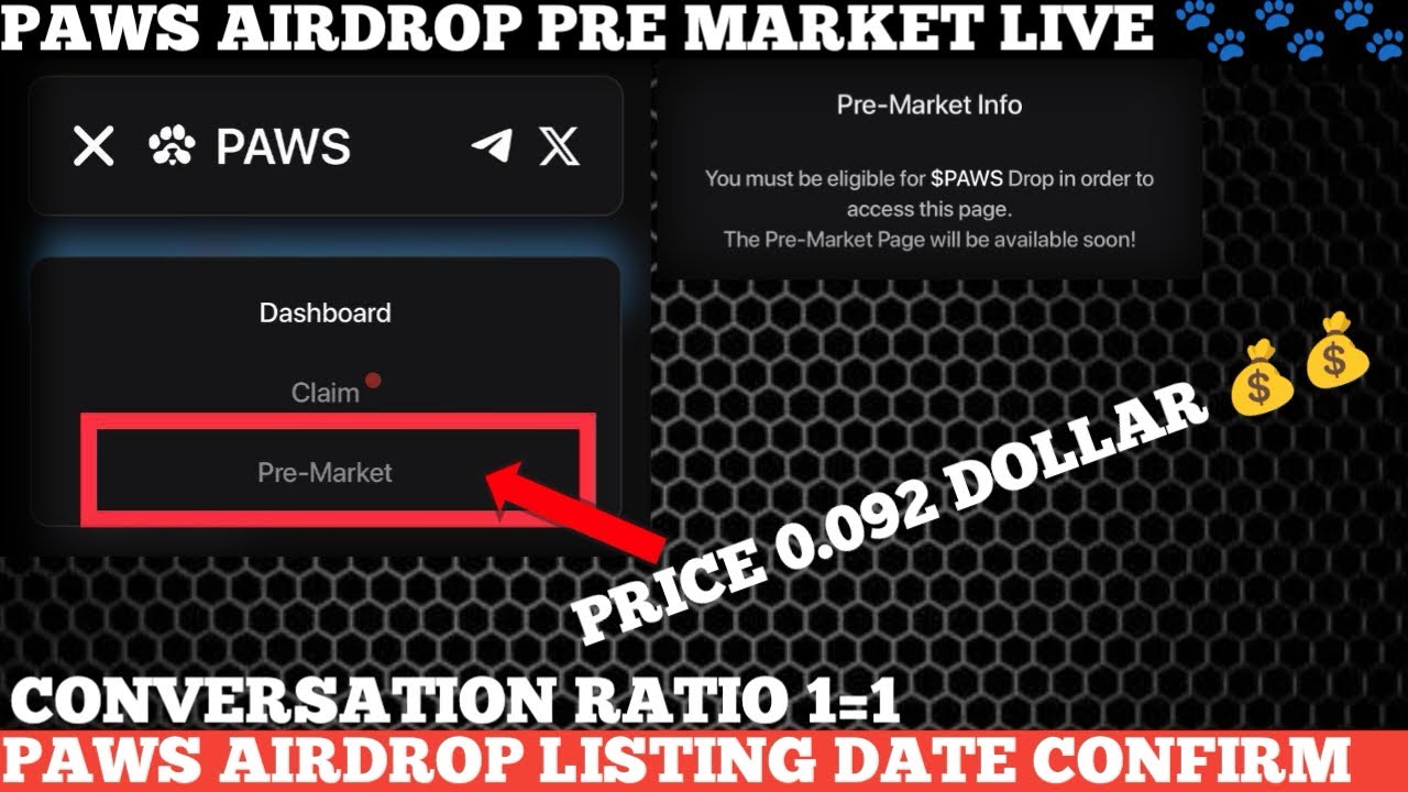 PAWS AIRDROP PRE MARKET LIVE | PAWS BUY & SALE START | PAWS AIRDROP ...