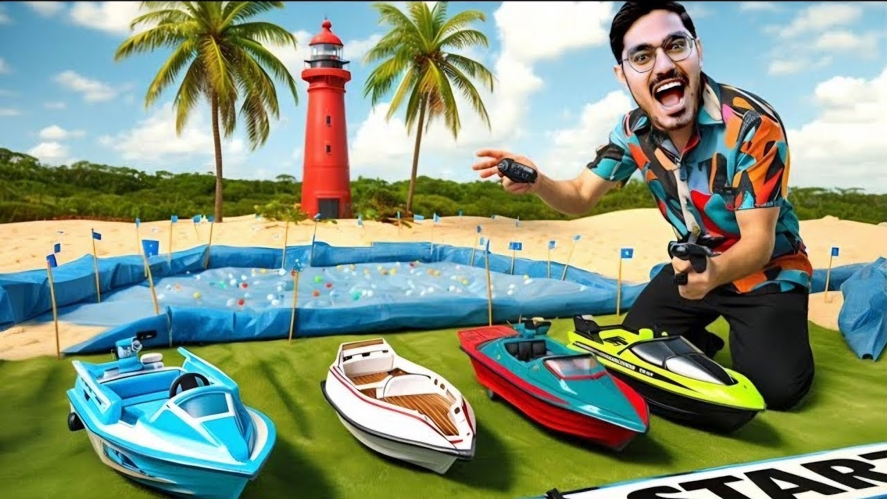 RC Boat Race Challenge on Mini Water Canal🔥 कौनसी नाव जीतेगी रेस Looser ...