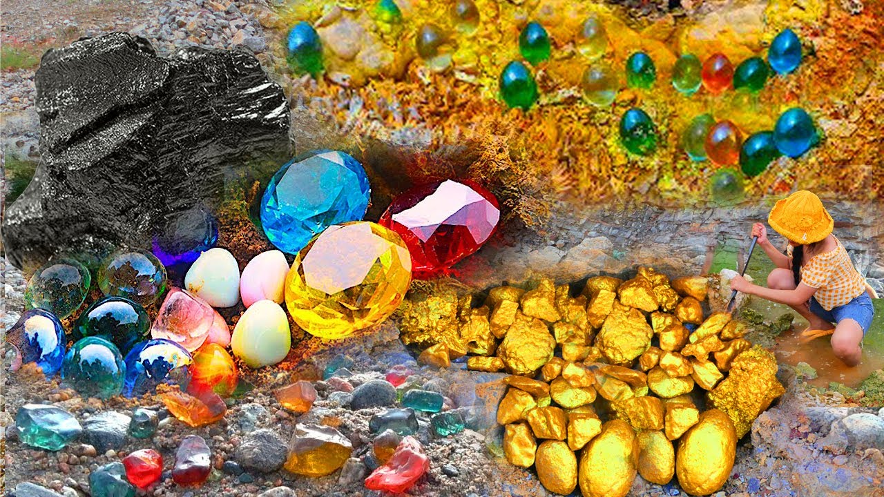 Come find gold and find treasure? Large gold nuggets, white diamonds ...
