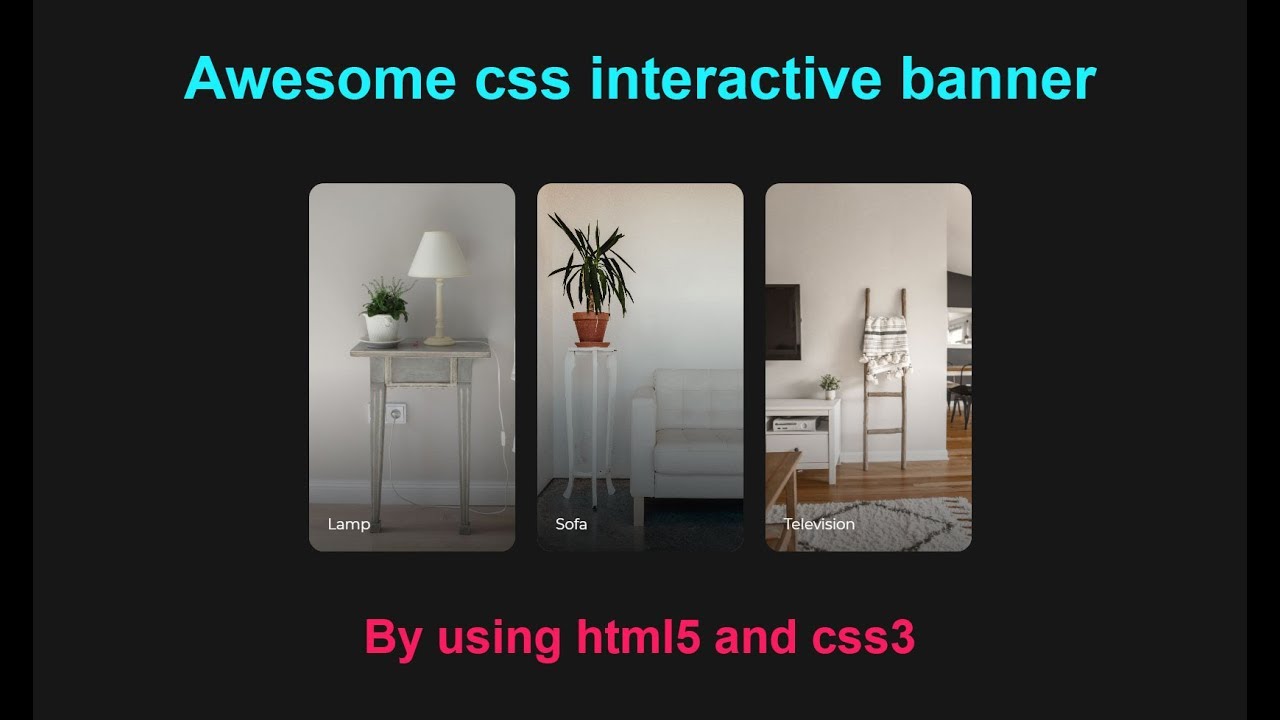 Awesome css interactive banner design by using html5 and css3 - style 2 ...