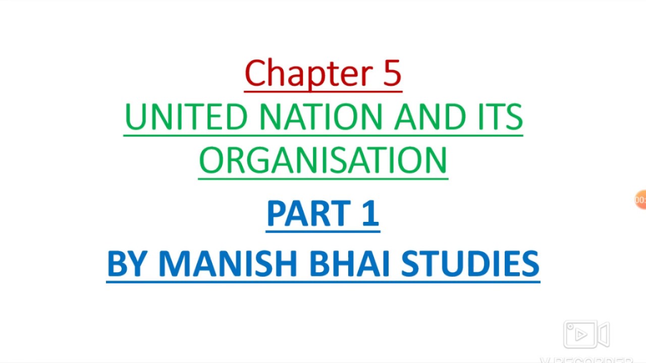 Political science class 12th chapter 5 United nation and its ...