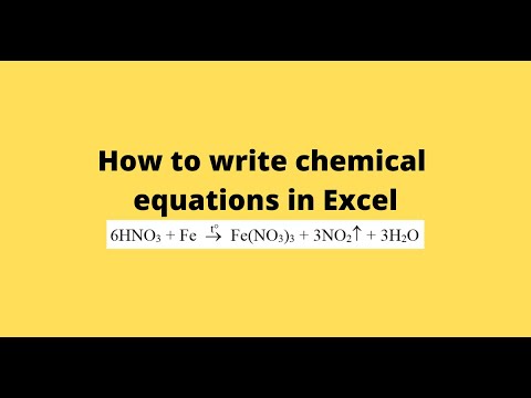 How to write chemical equations in Excel - YouTube