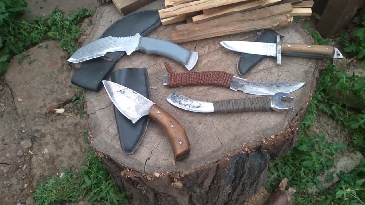 cuchillos caseros - homemade knives - cortando madera - cutting wood ...