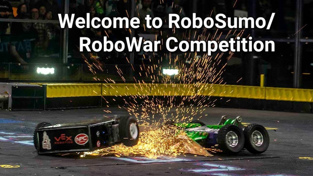 RoboSumo/RoboWar Competition.#schoolproject #robotics #sensorprojects # ...