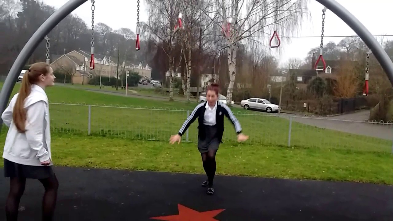 Friend doing flip in skirt MUST SEE! - YouTube