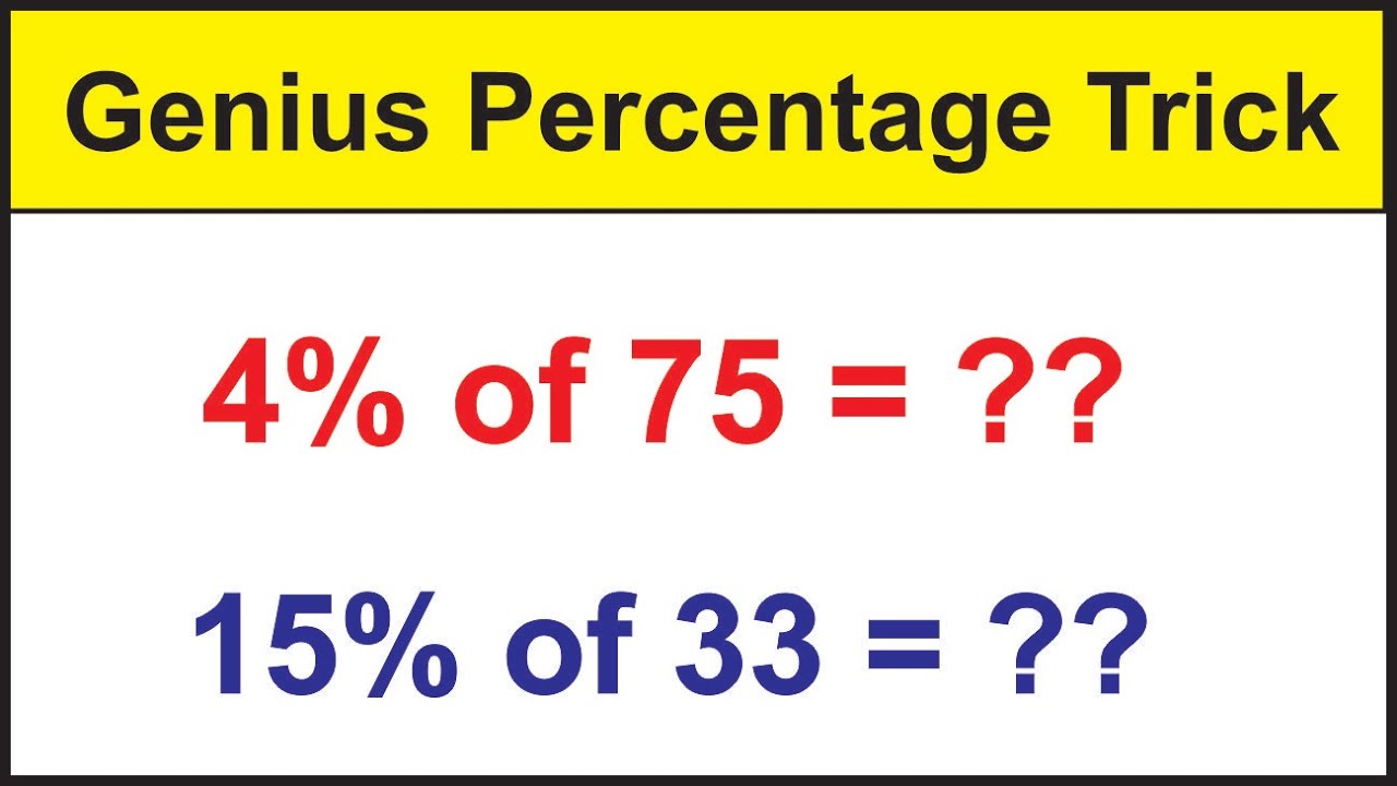 Mental Percentage Trick || Percentage mad easy with this trick ...
